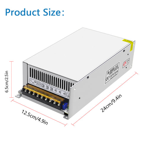 SHNITPWR 12V Power Supply 40A 480W Regulated Switch Power Transformer