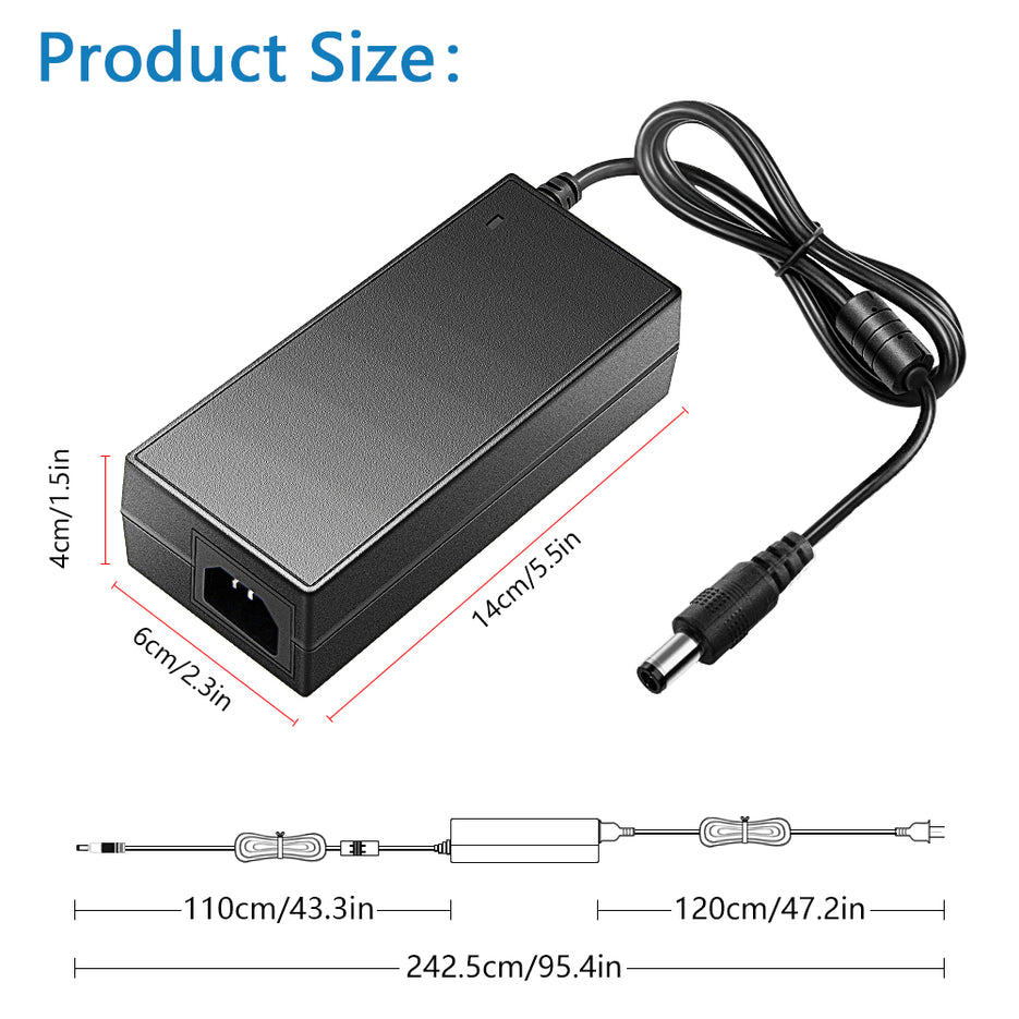 SHNITPWR 24V Power Supply 10A 240W AC DC Adapter, DC 24 Volt 10 Amp Switching Power Converter ...