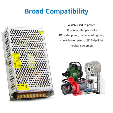 SHNITPWR 18V 10A 180W Power Supply Adapter Transformer AC 110V 220V to